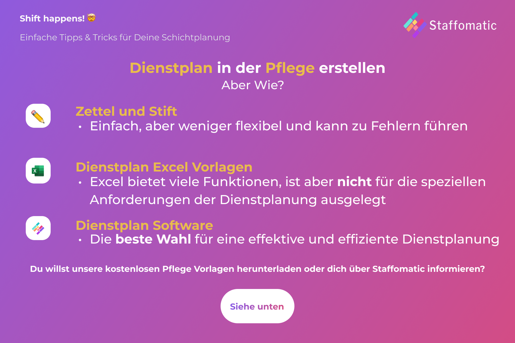 Wie schreibt man einen Dienstplan in der Pflege?